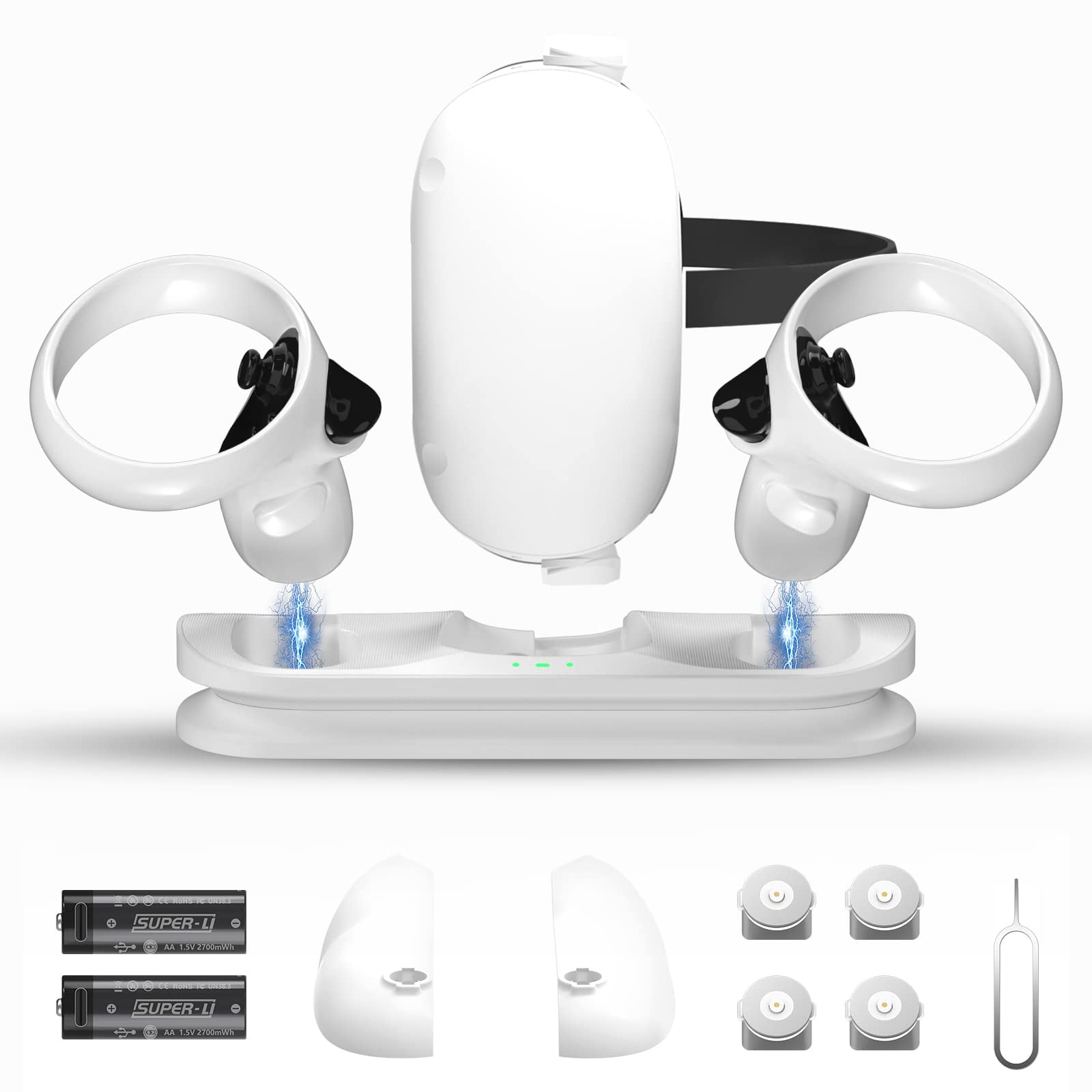 VR Charging Dock for Oculus Quest 2/Meta Quest 2, VR Headset Charging ...