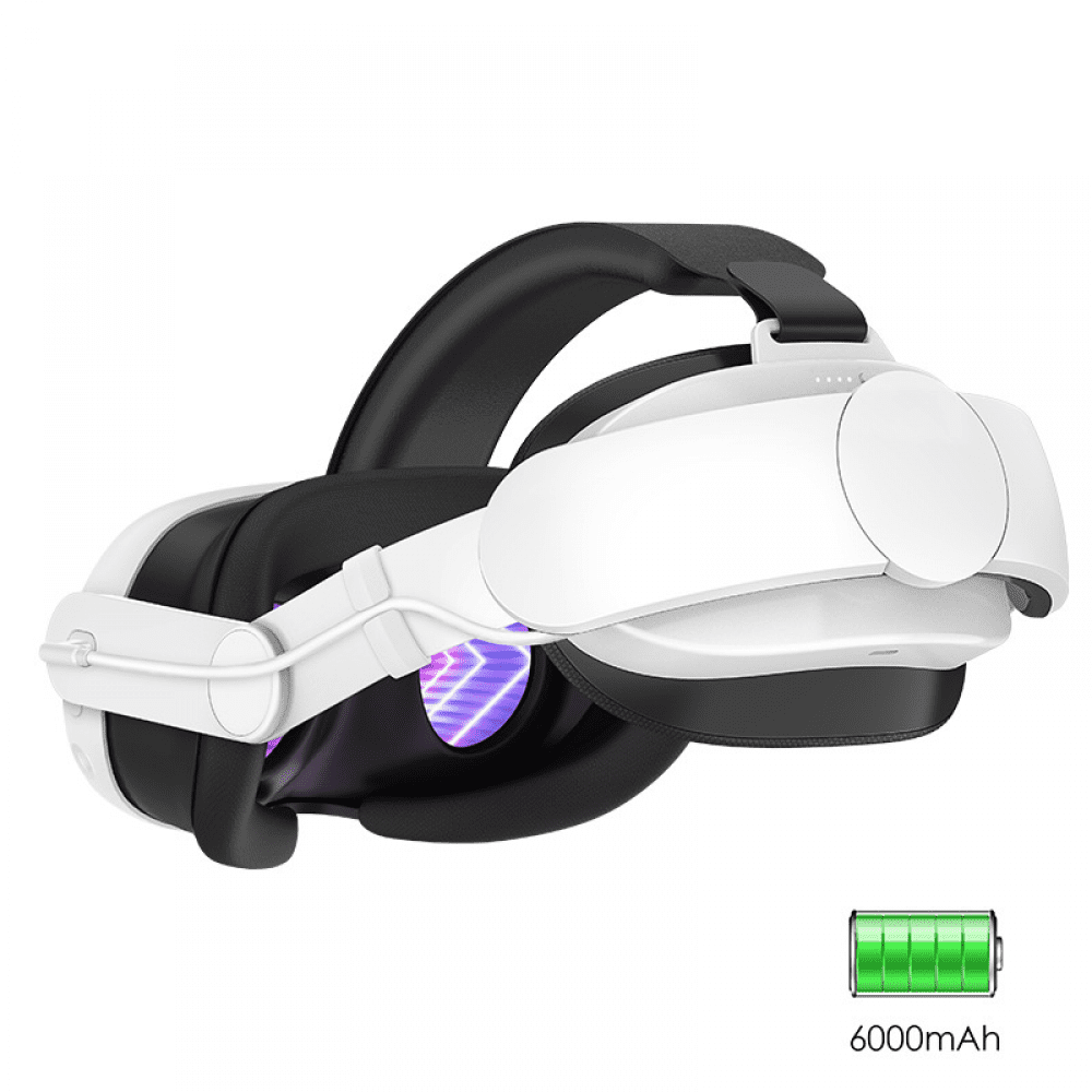 VR Head Strap with 6000mAh Built-In Battery Ergonomic Adjustable Fit ...
