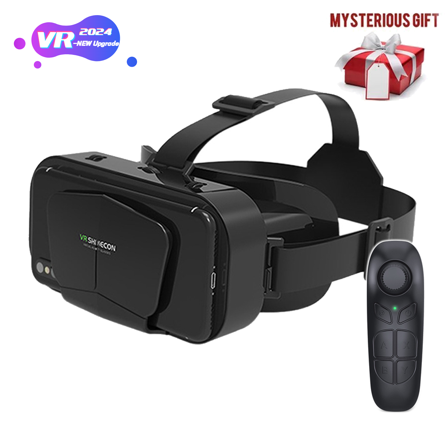 VR Headset with Remote Controller,3D Glasses Virtual Reality Headset ...