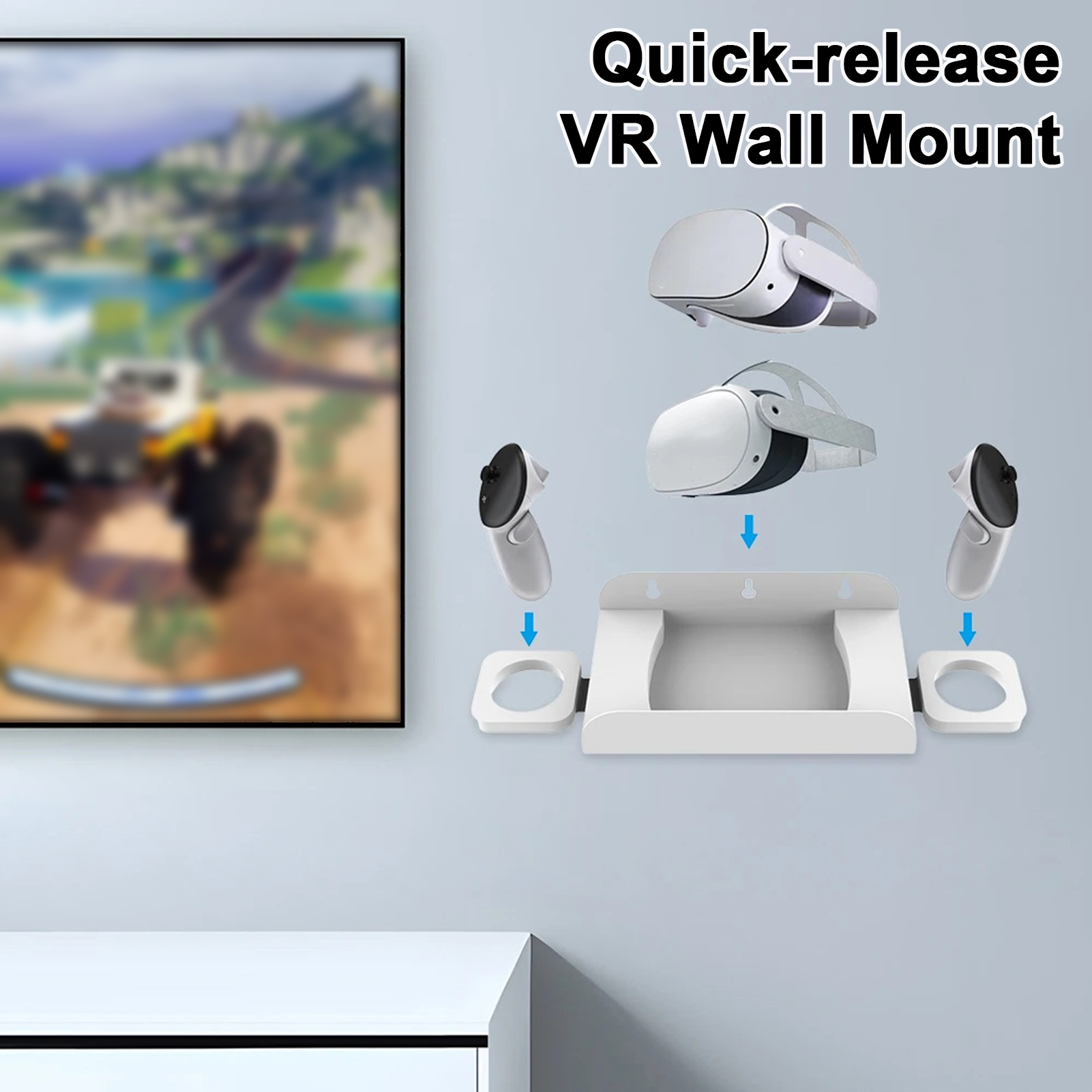 VR Headset Wall Mount Bracket Strong Load-bearing Quick-Release Design ...