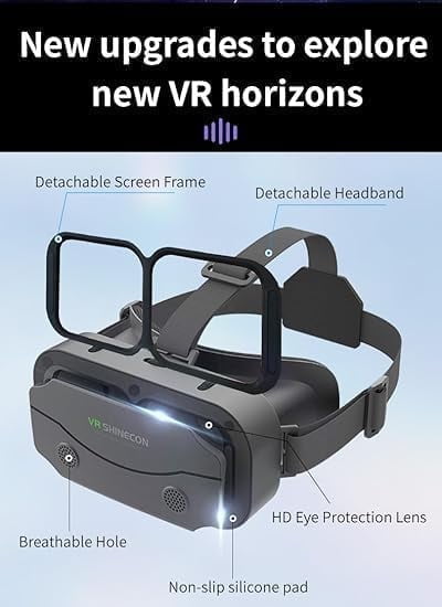 VR Headset for Samsung and Android Phones with Handle - Anti-Blue Eyes ...