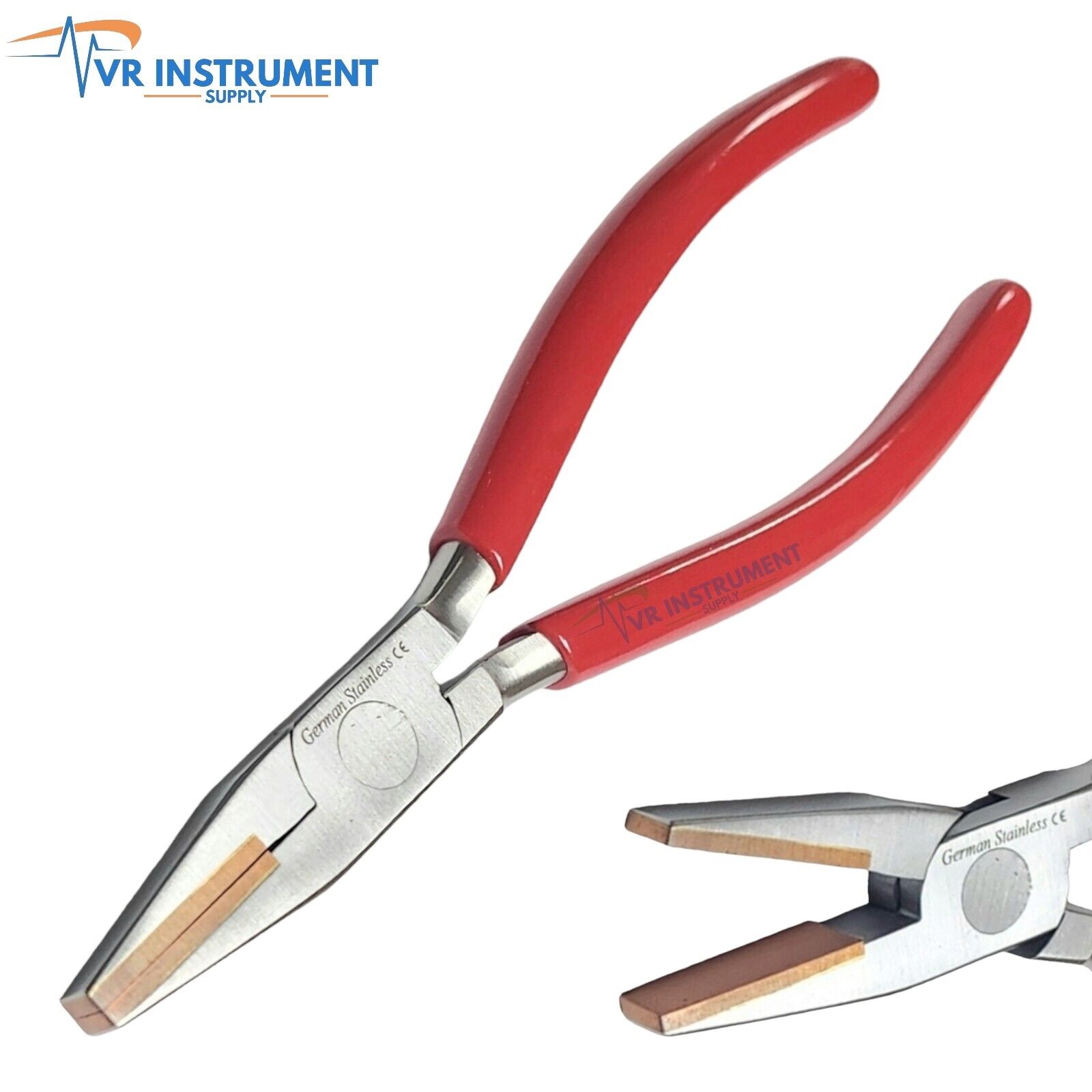 VR Instrument Supply Copper Jaw Pliers Flat Nose Plier Copper Lined ...