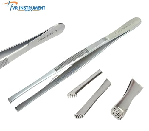 VR Instrument Supply Dissecting Tweezer Thumb Tissue Forceps 4X5 Teeth ...