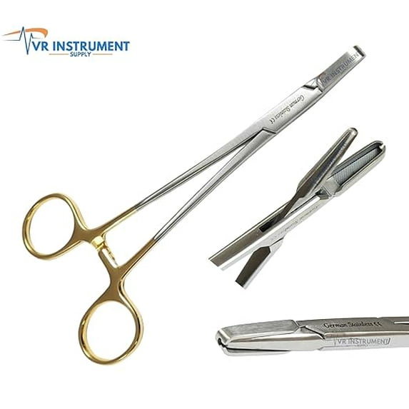 VR Instrument Supply Durogrip Wire Holding Forceps with TC Inserts 170 ...