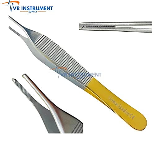 VR Instrument Supply German T/C Adson Tissue Forceps Toothed 1X2 4.75 ...
