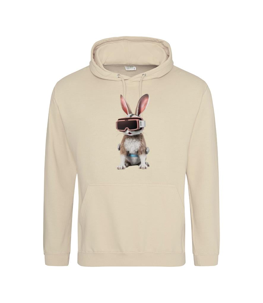 VR Rabbit Unisex Hoodie with Cute Bunny in Headset VR Cartoon Art, for ...