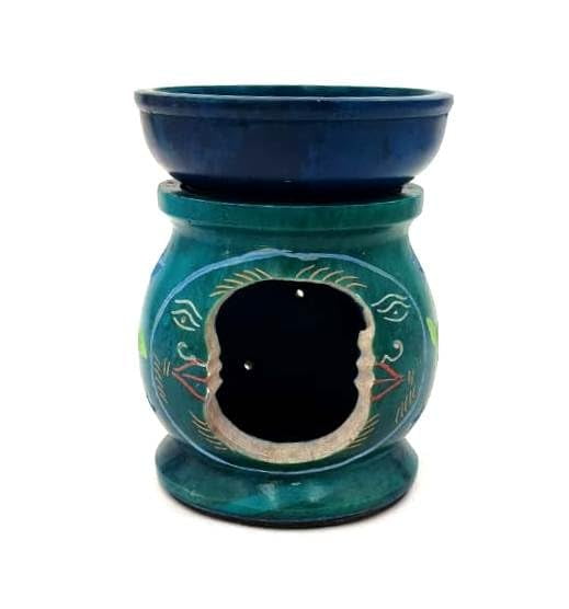 VR SOURCING Soapstone Hand Carved Oil Burner Sky Blue - Walmart.com