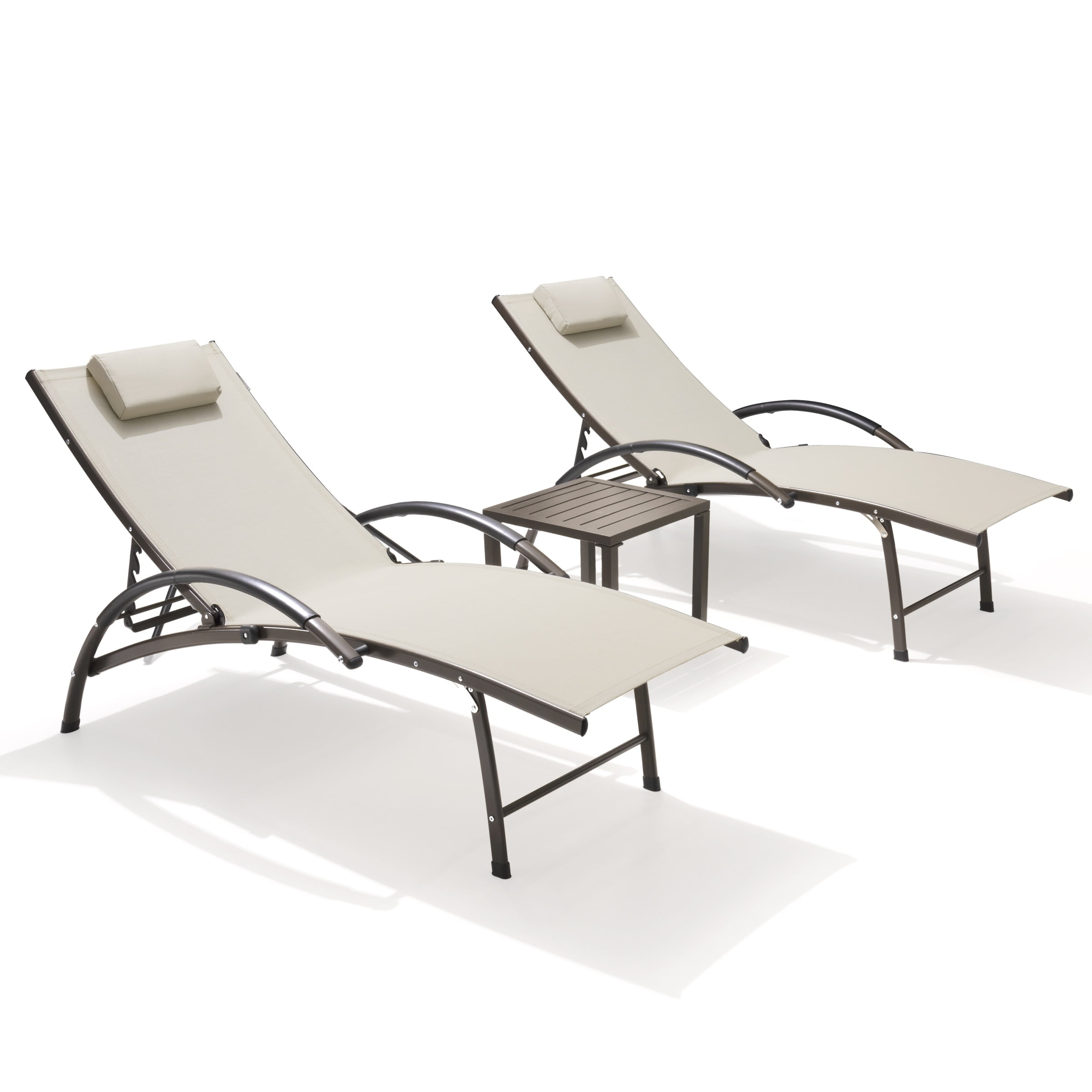 VREDHOM Outdoor Folding Adjustable Portable Chaise Lounge Chairs and ...
