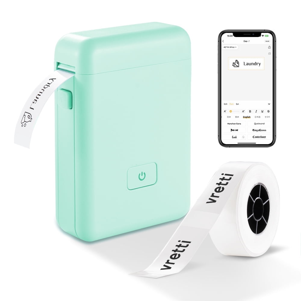 Vretti HP2 Bluetooth Label Maker Portable Handheld Thermal Printer for Home Office Organization ...