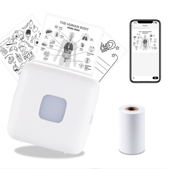 VRETTI TP6 Pocket Sticker Printer, Portable Bluetooth Thermal Printer ...