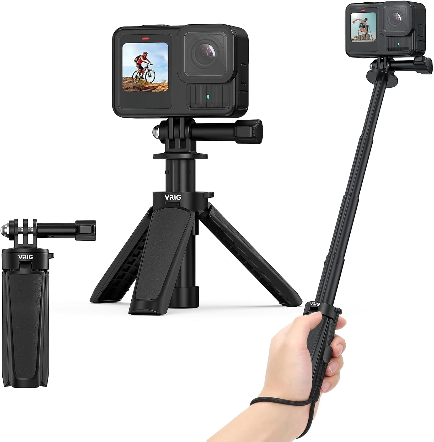 VRIG TP29 Extenable Mini Camera Tripod,Portable Small Handle Grip ...