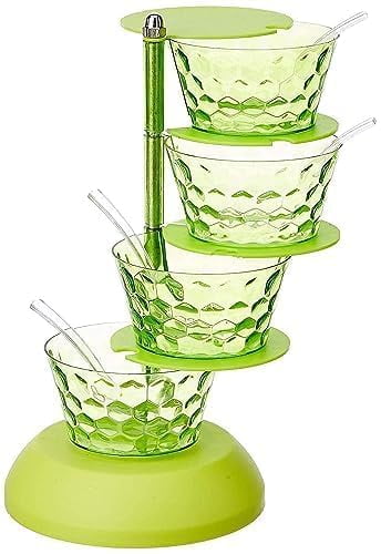 VRINDAWAN ENTERPRISE 360 Degree Rotating Pickle Spice Tower Rack4 in 1 ...