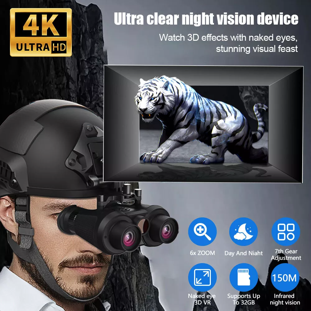 VRNV300 300M Infrared Night Vision Binocular 6X Digital Zoom 3D Hunting ...