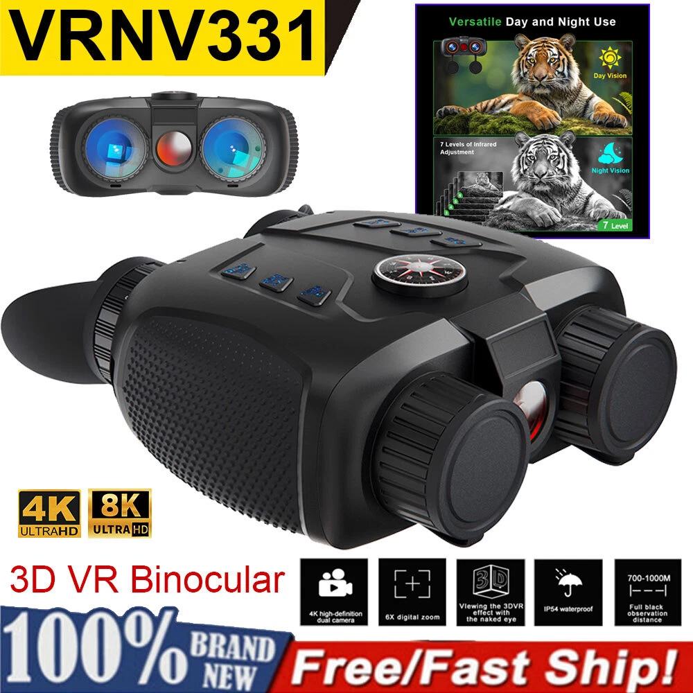 VRNV331 Naked Eye 3D VR Binocular Night Vision+Battery 6X Digital Zoom 700-1000m - Walmart.com