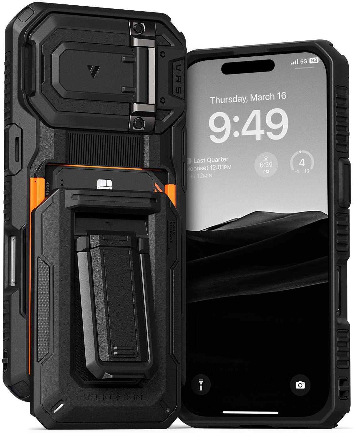 VRS DESIGN Origin Wallet Case for iPhone 16 Pro (2024), Rugged Semi ...