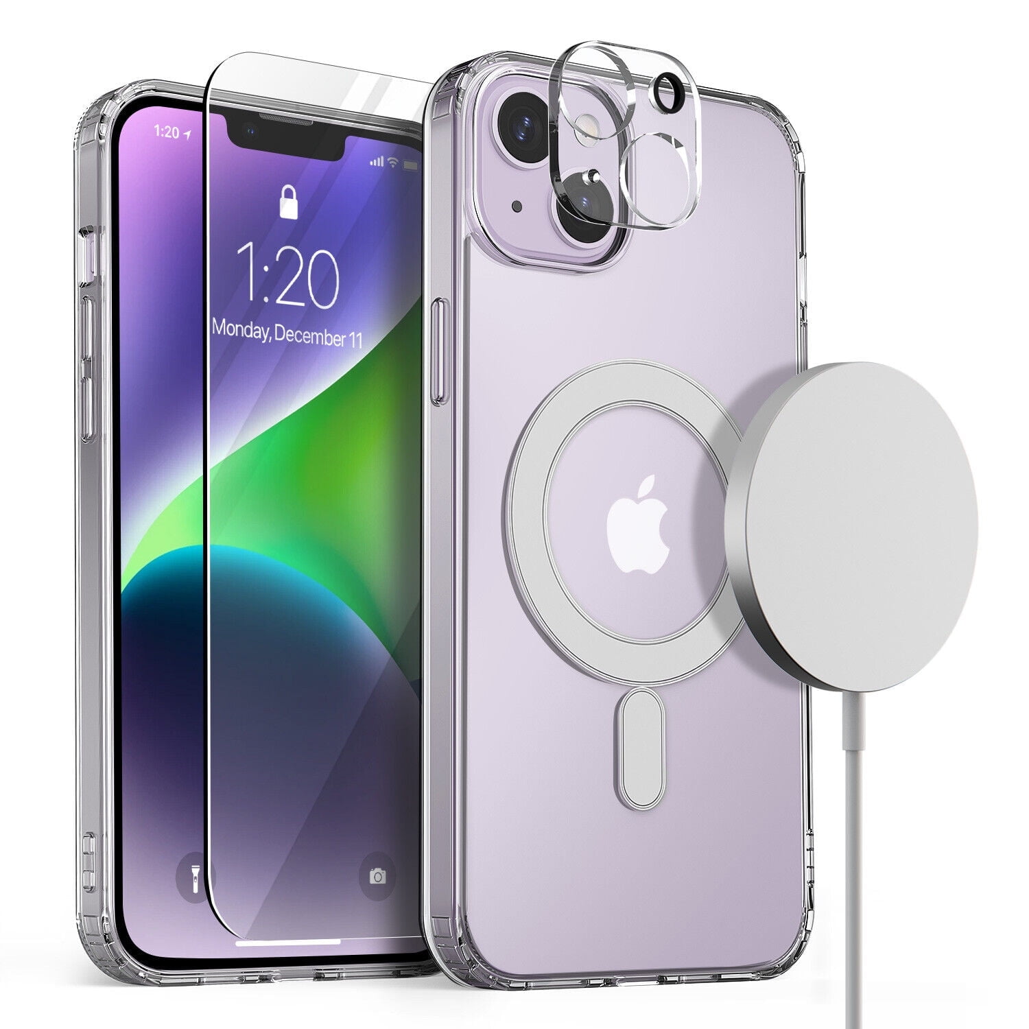 VRS Design Magnetic Phone Case for iPhone 14 Plus, [Crystal Mix] Slim & Clear Magsafe ...