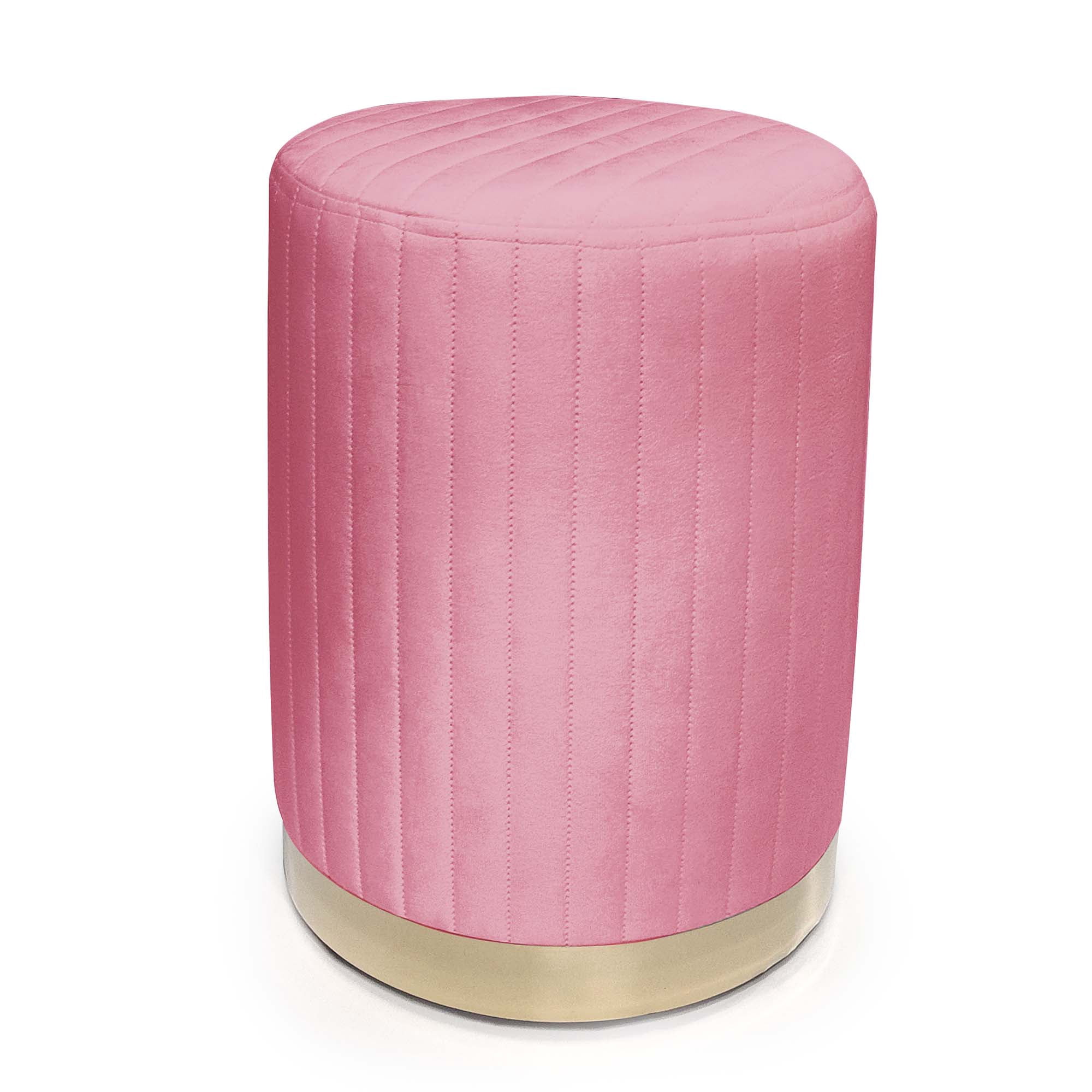 VRURC Round Velvet Storage Ottoman Button Tufted Footrest Stool Coffee ...