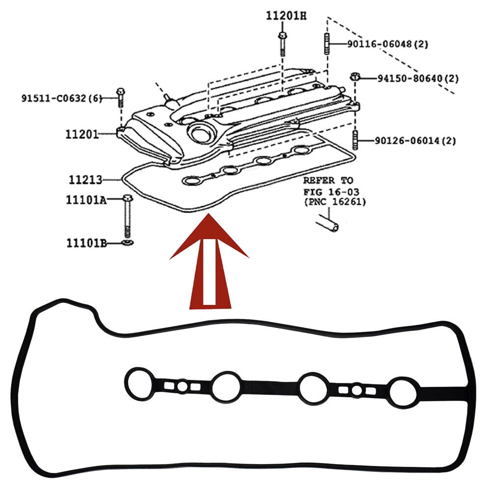 VS50530R FOR TOYOTA 2.4L CAMRY RAV4 COROLLA TC VALVE COVER GASKET 11213 ...