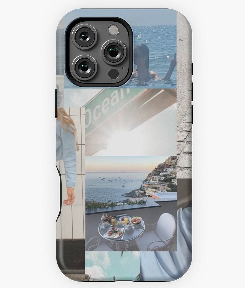 VSCO Summer Blue Aesthetic Collage N7216 Phone Case for iPhone 17 16 15 ...
