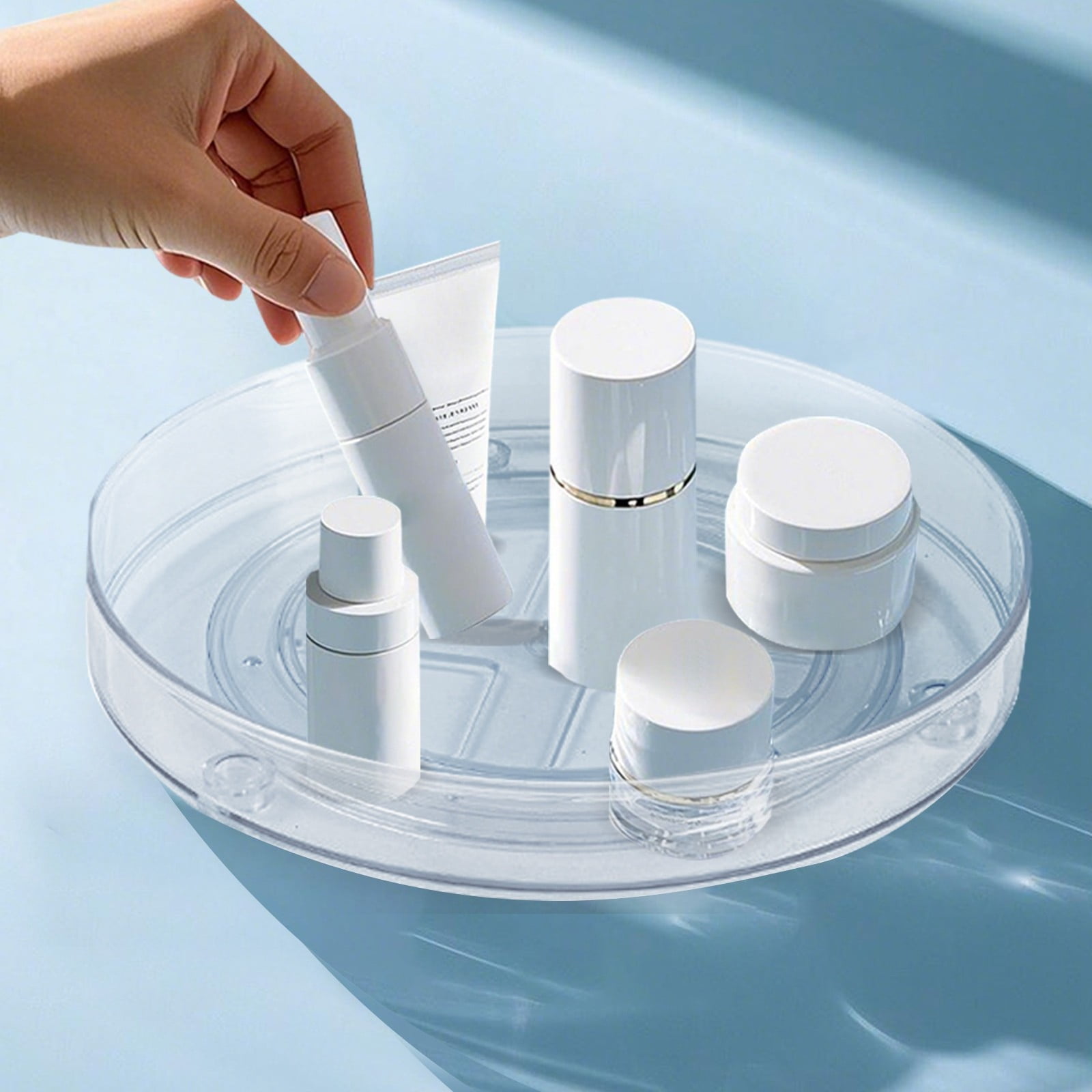 VSFAOV 360° Rotating Makeup Organizer, Adjustable Spinning Cosmetic ...