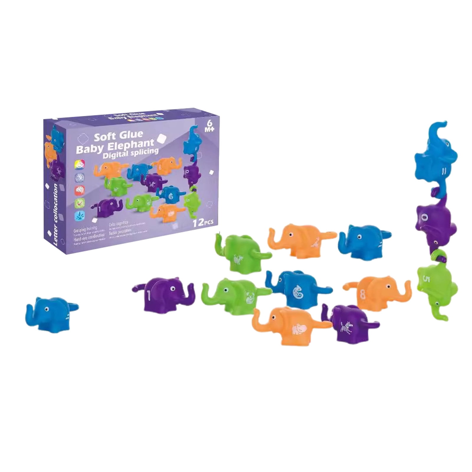 VSFAOV Baby Soft Glue Toy Numbers English Hook Toy Puzzle Building ...