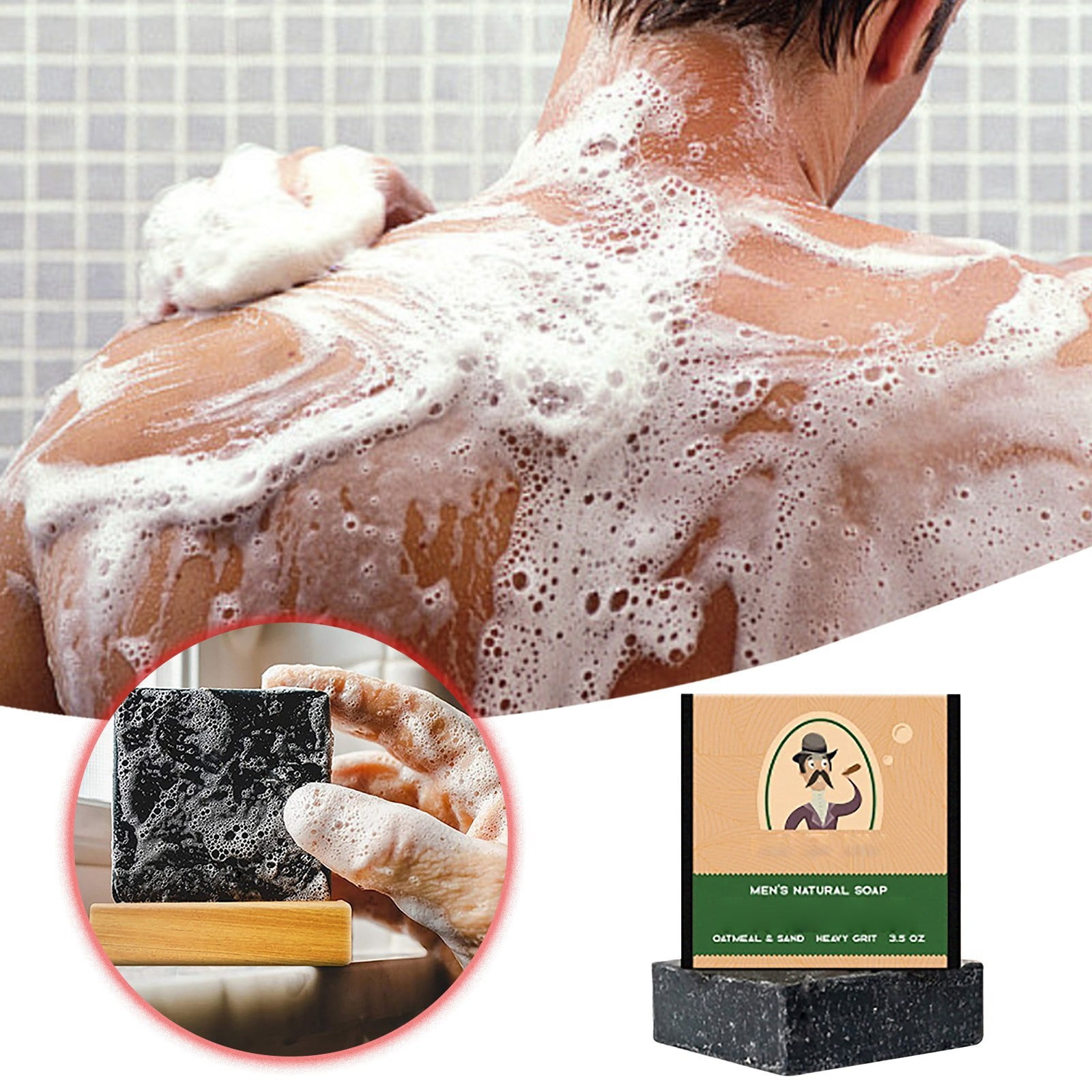 VSFAOV Bar Soap for Men with Heavy Grit Men's Soap Oil Soap Moisturizes ...