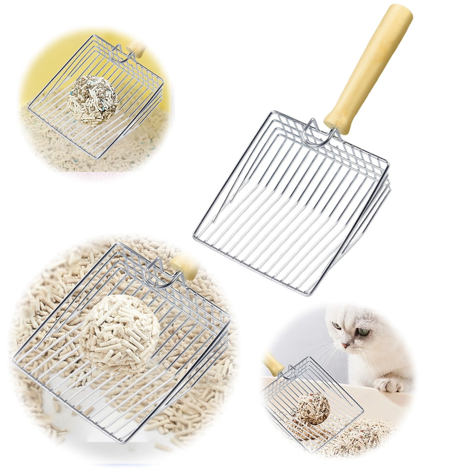 VSFAOV Cat Litter Scoop, Kitty Metal Scooper with Hook and Hole ...