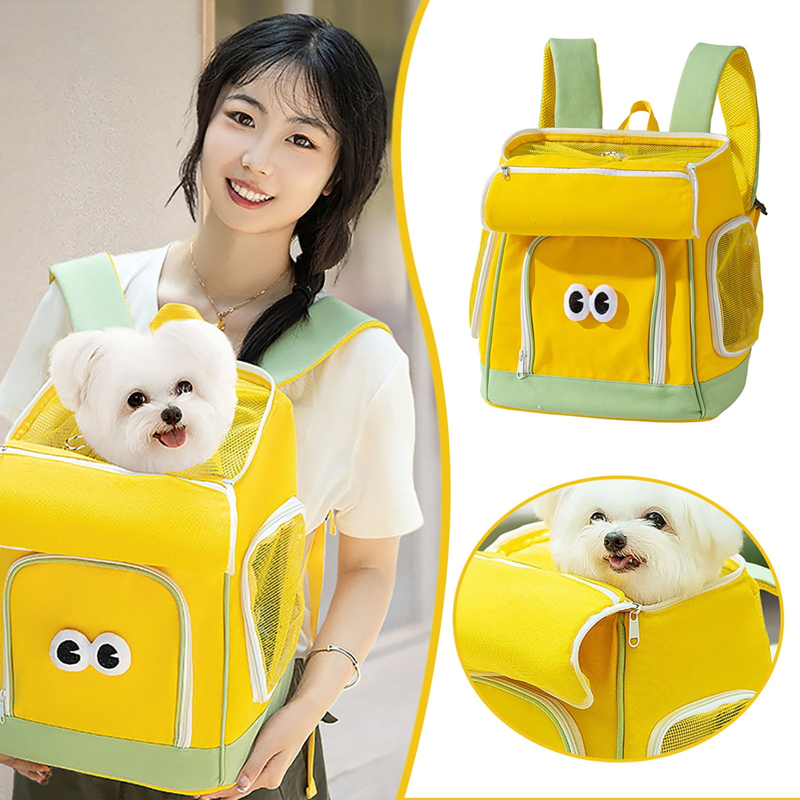 VSFAOV Cute Cartoon Cat Front And Back Backpack For Dogs To Go Out In ...
