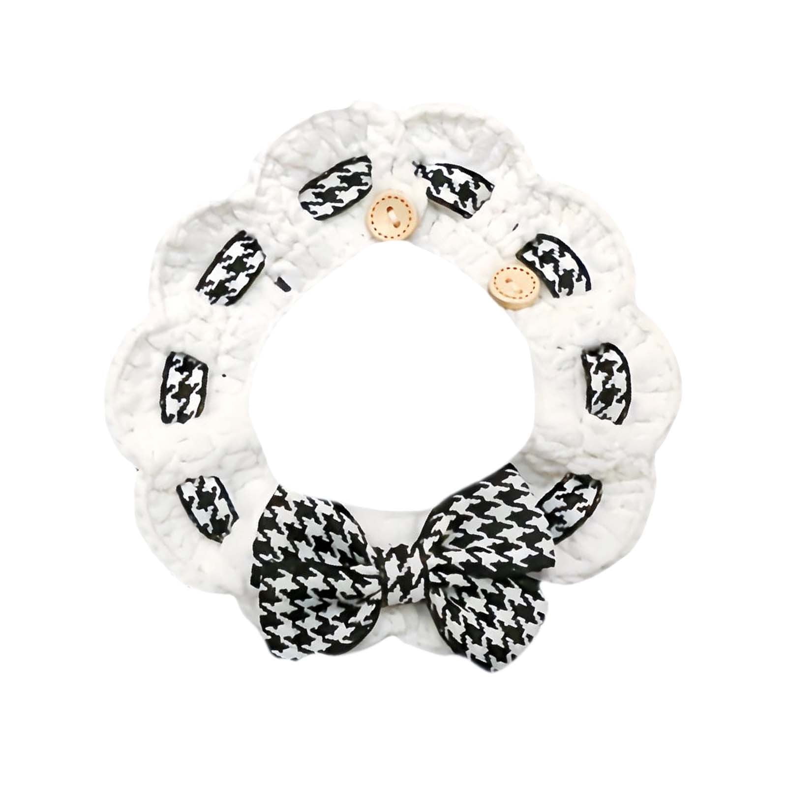 VSFAOV Cute Cat Collar With Detachable Floral Cat Bow Collar Knitted ...