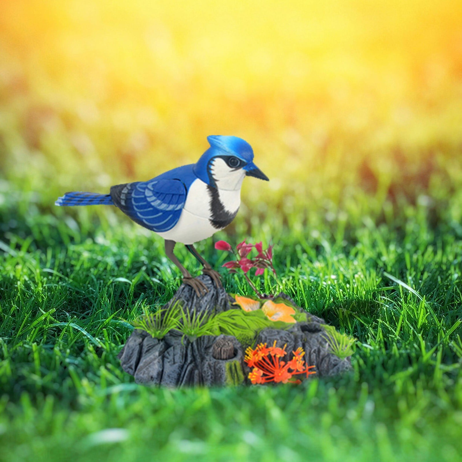 VSFAOV Cute Electronic Birds Toys Pets Realistic Move Chirp Electric Office Home Desk Decor ...