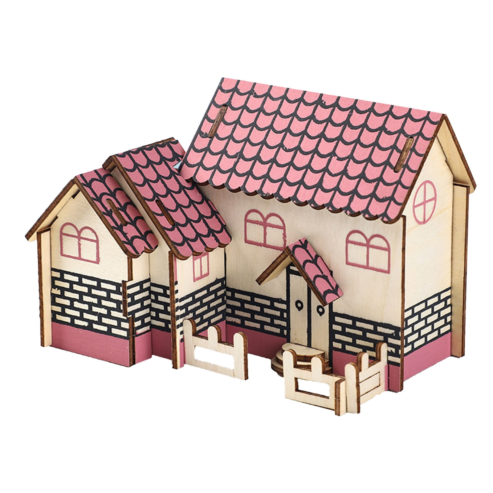 VSFAOV Dimensional Puzzle Toys - 4D Wooden Puzzle DIY Log Cabin Model ...
