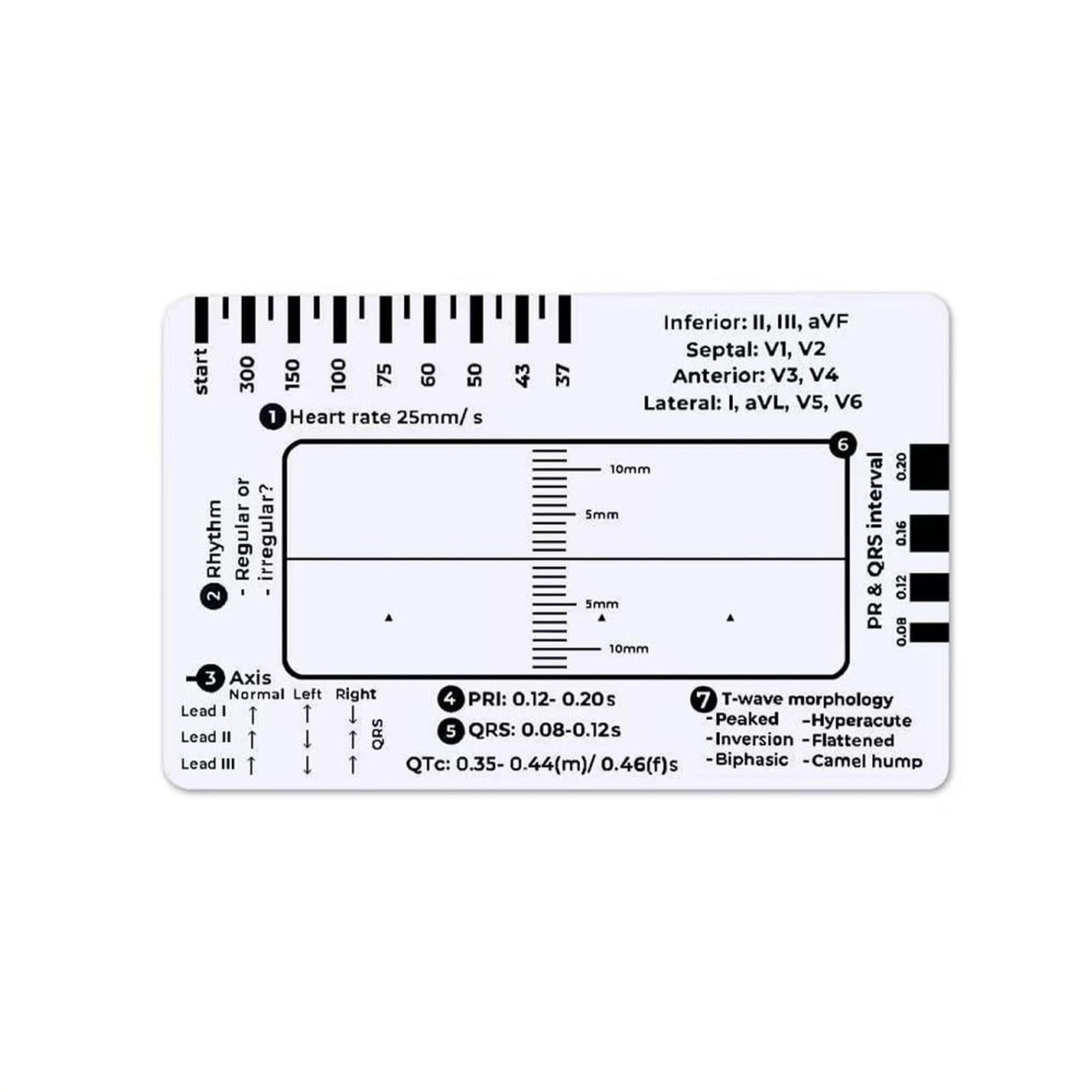 VSFAOV ECG 7 Step Ruler, ECG Ruler Ruler Measuring Tool, ECG 7 Step ...