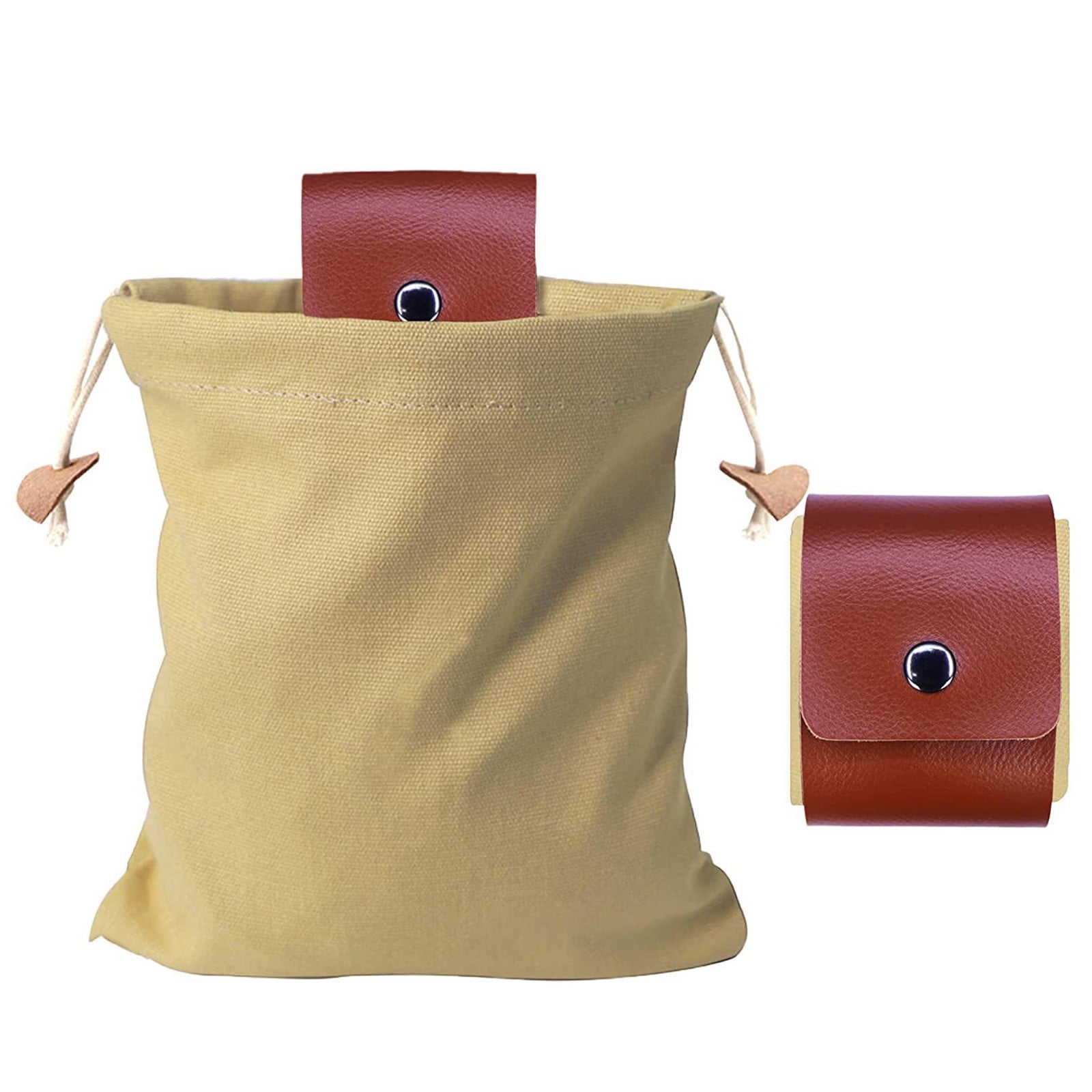 VSFAOV Foldable Canvas Belt Bag Collapsible Foraging Bag Leather ...