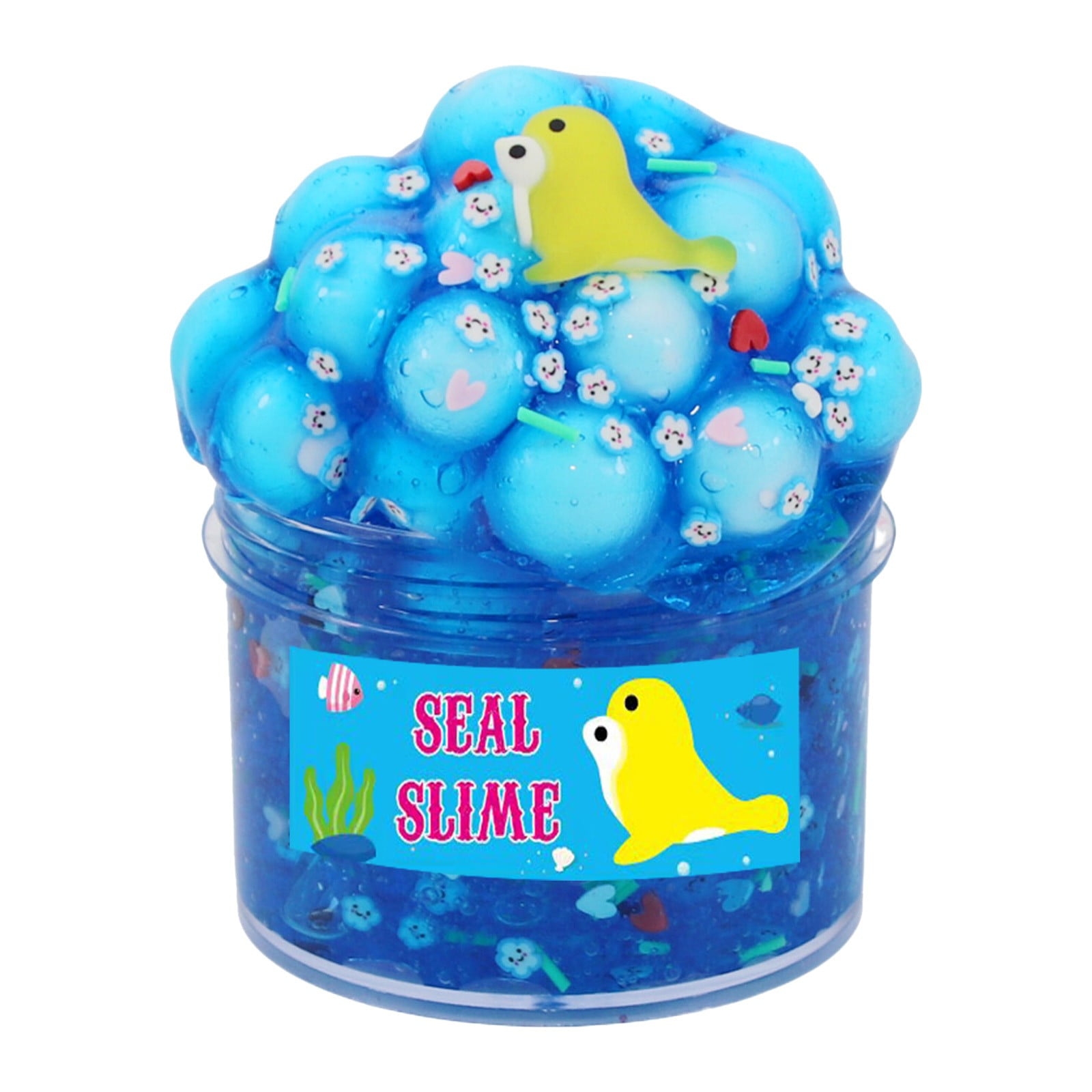 VSFAOV Jelly Cube Clear Blue Highly Sensory Slime Mud Fluffy Bead Ice ...