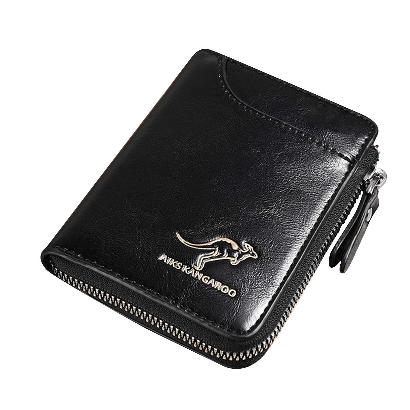 VSFAOV Men Wallet Zipper Leather Purs, Kangaroo Wallets, PU Stylish ...