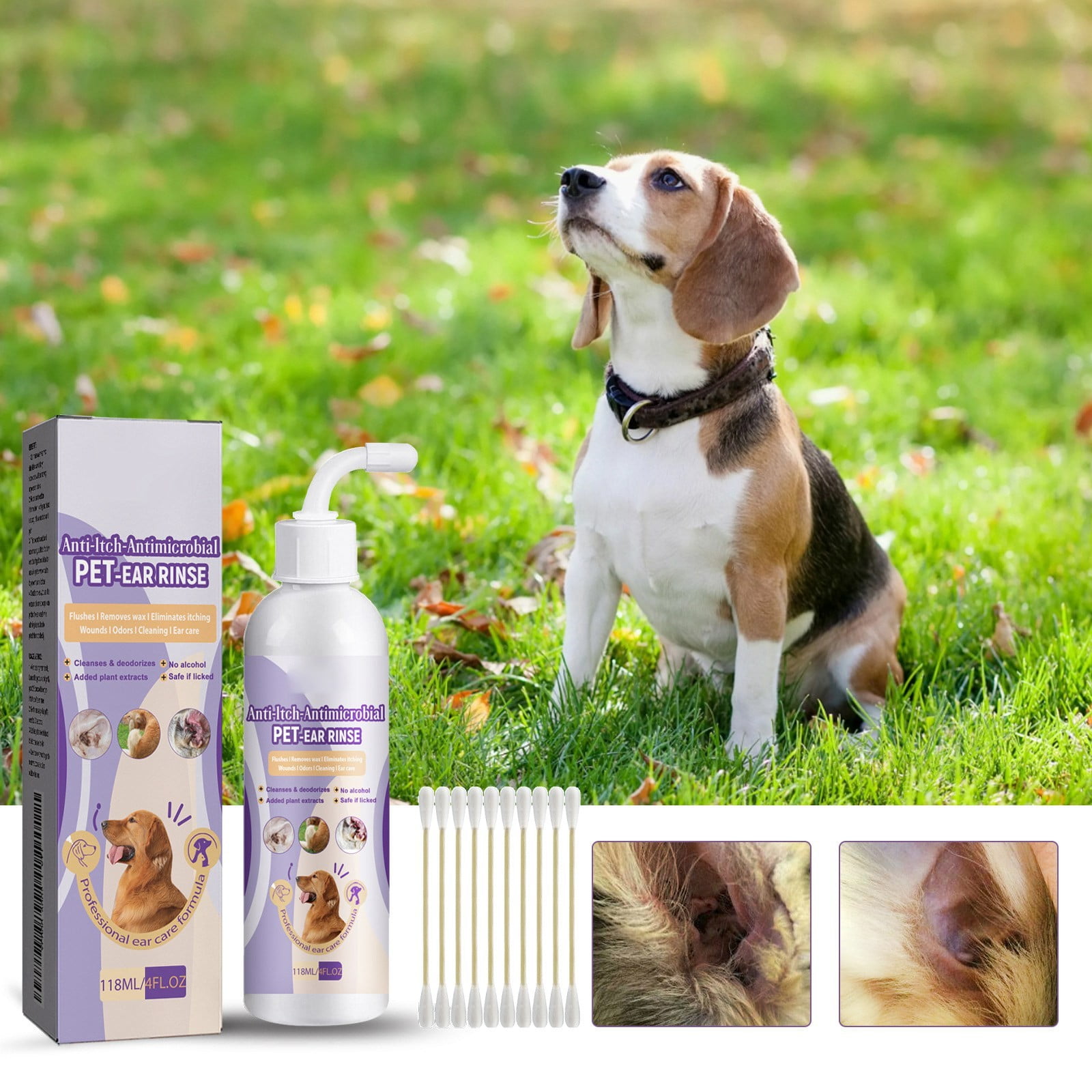 VSFAOV Pet Ear Cleaning Solution Effective And Gentle Ear Cleanser For ...
