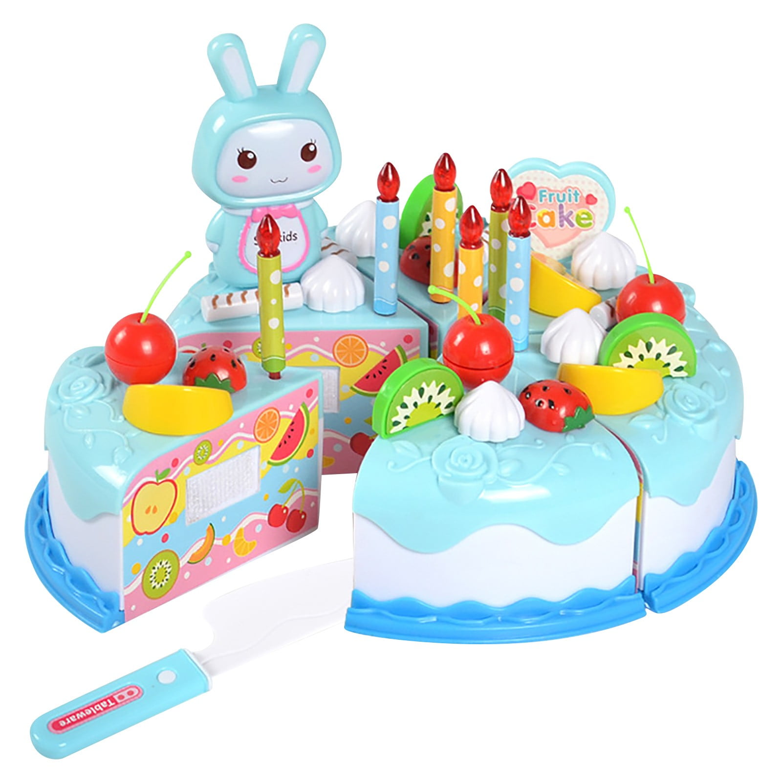 VSFAOV Play Birthday Cake Toys Children's Kitchen Cake Fruit Cut And ...