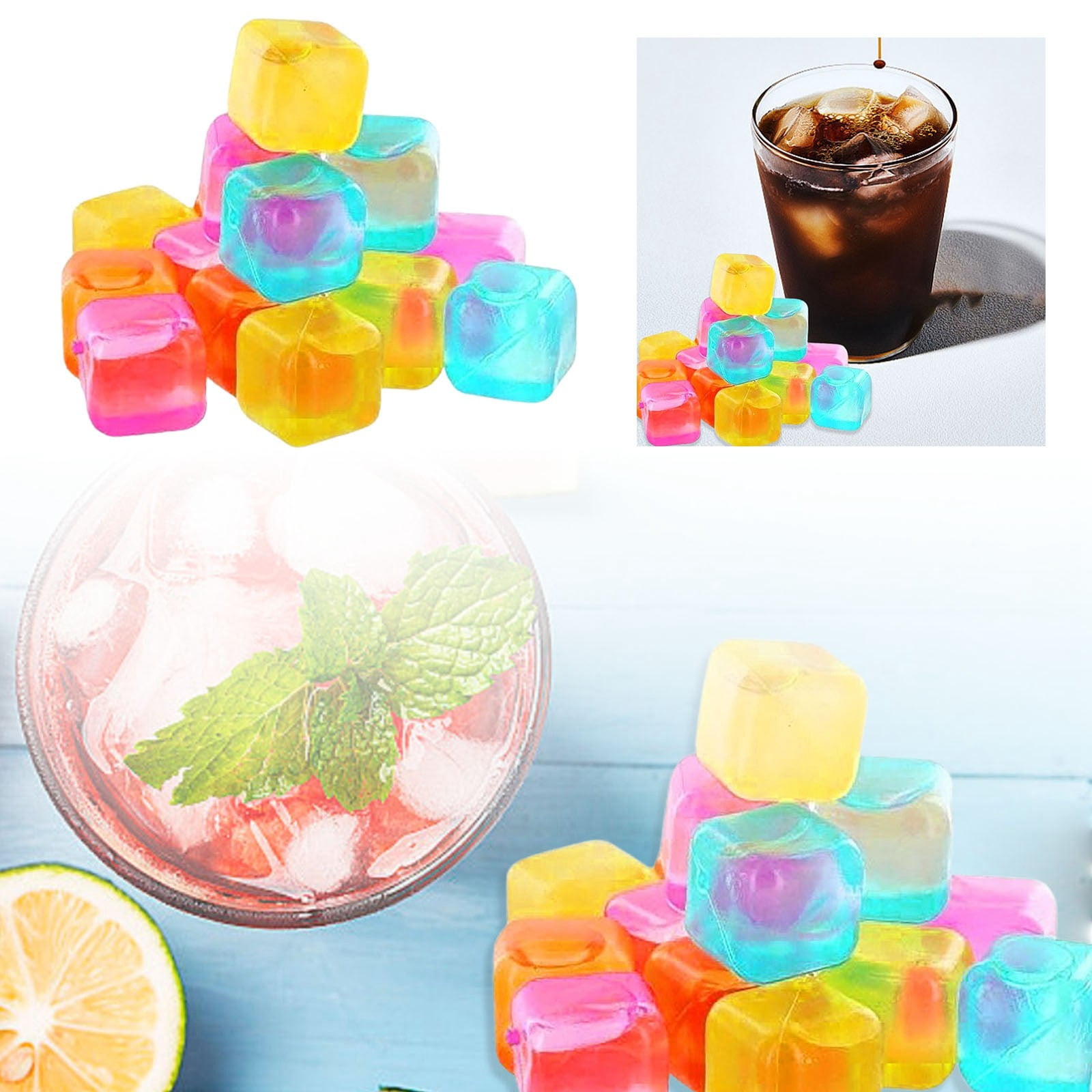 VSFAOV Reusable Ice Cubes, 20 pack Refreezable Ice Cubes Reusable ...