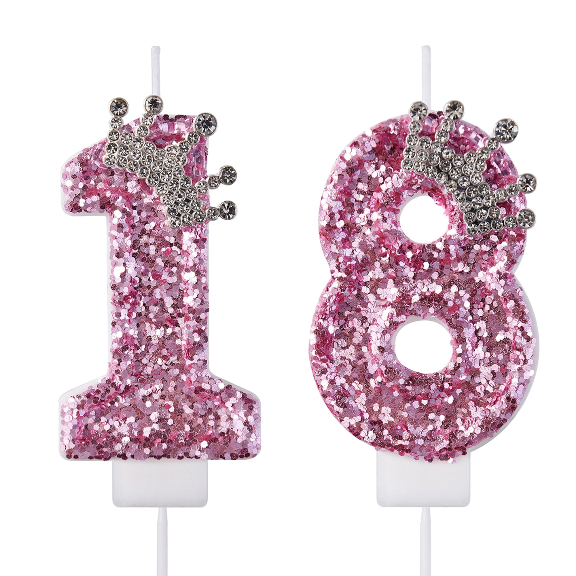 VSHILI 18 Birthday Candles, 18th Cake ZLK1 Candles, Pink Happy Birthday ...
