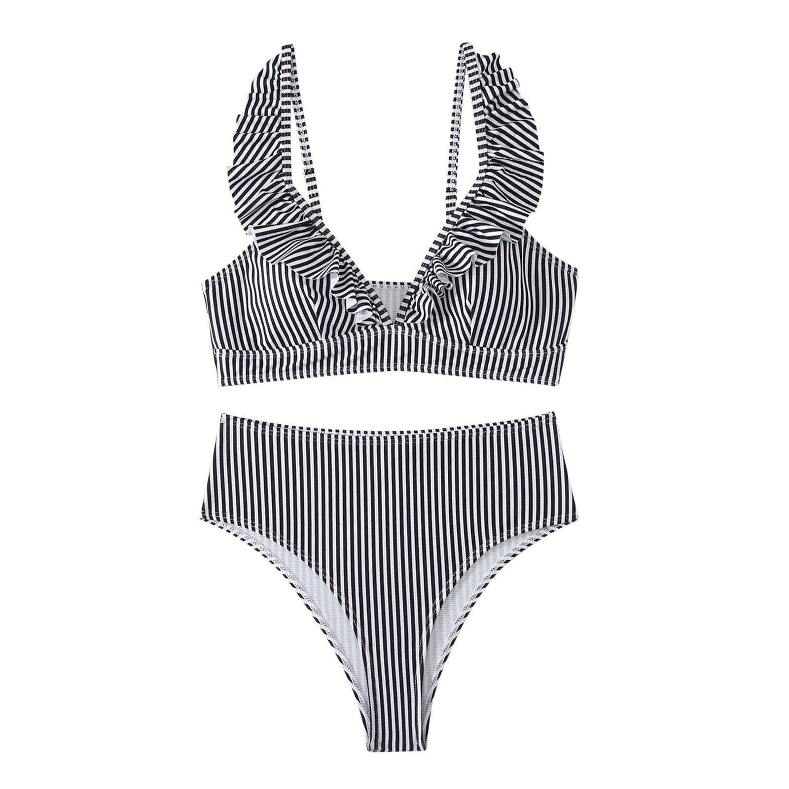 Vsssj Bikini Swimsuit For Women Classic Striped Printed Two Piece