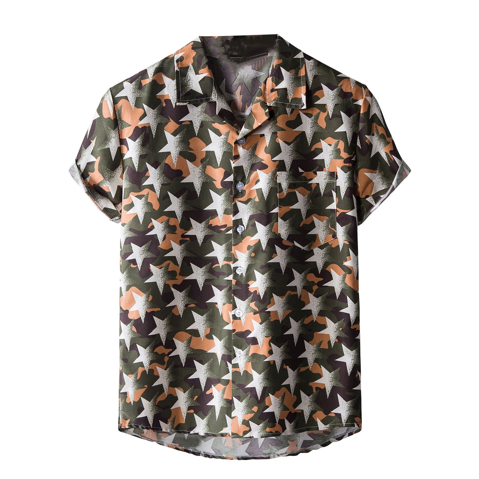 VSSSJ Men Hawaiian Shirts Loose Fit Casual Button Down Short Sleeve ...