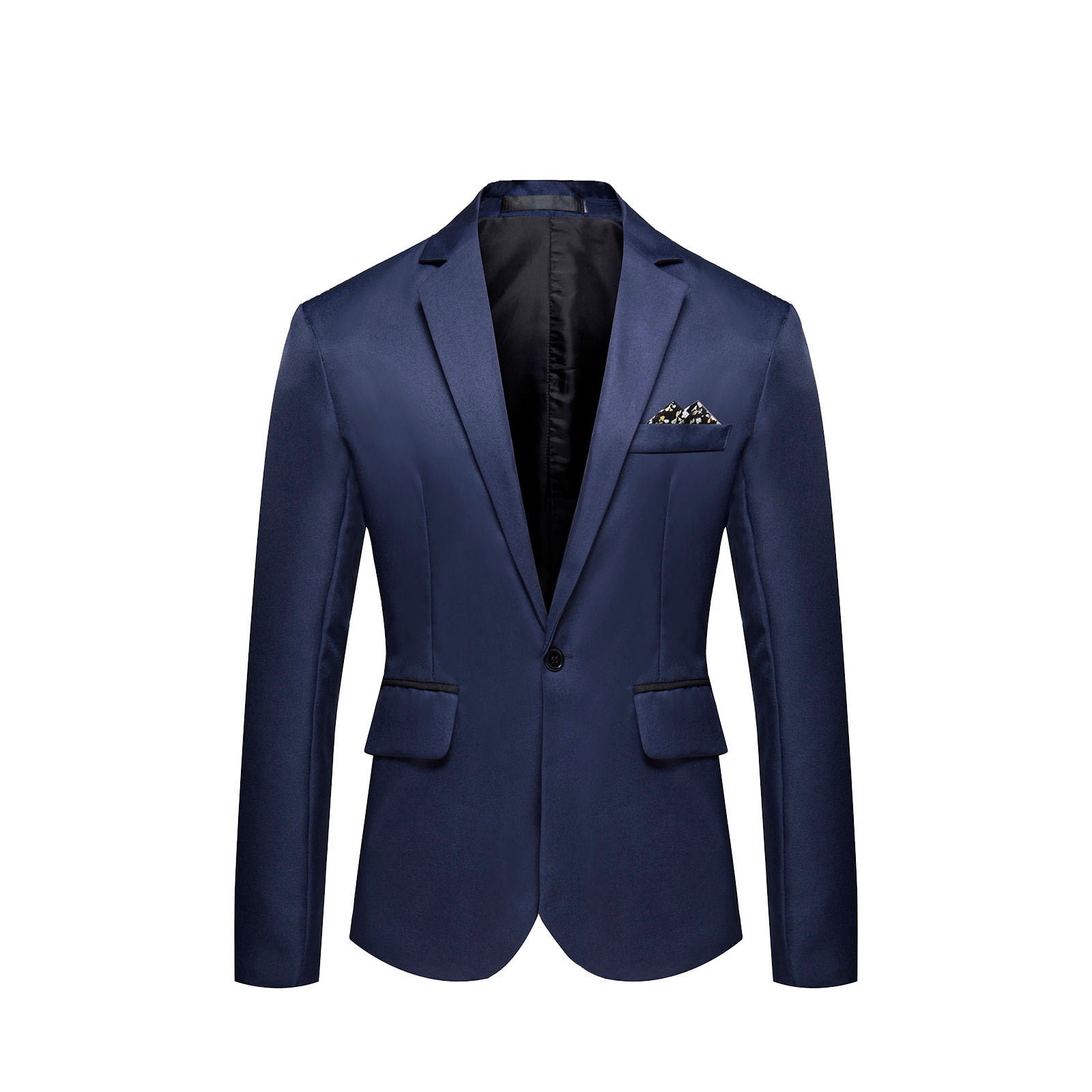 VSSSJ Men's British Style Blazers Loose Fit Solid Color Long Sleeve One ...