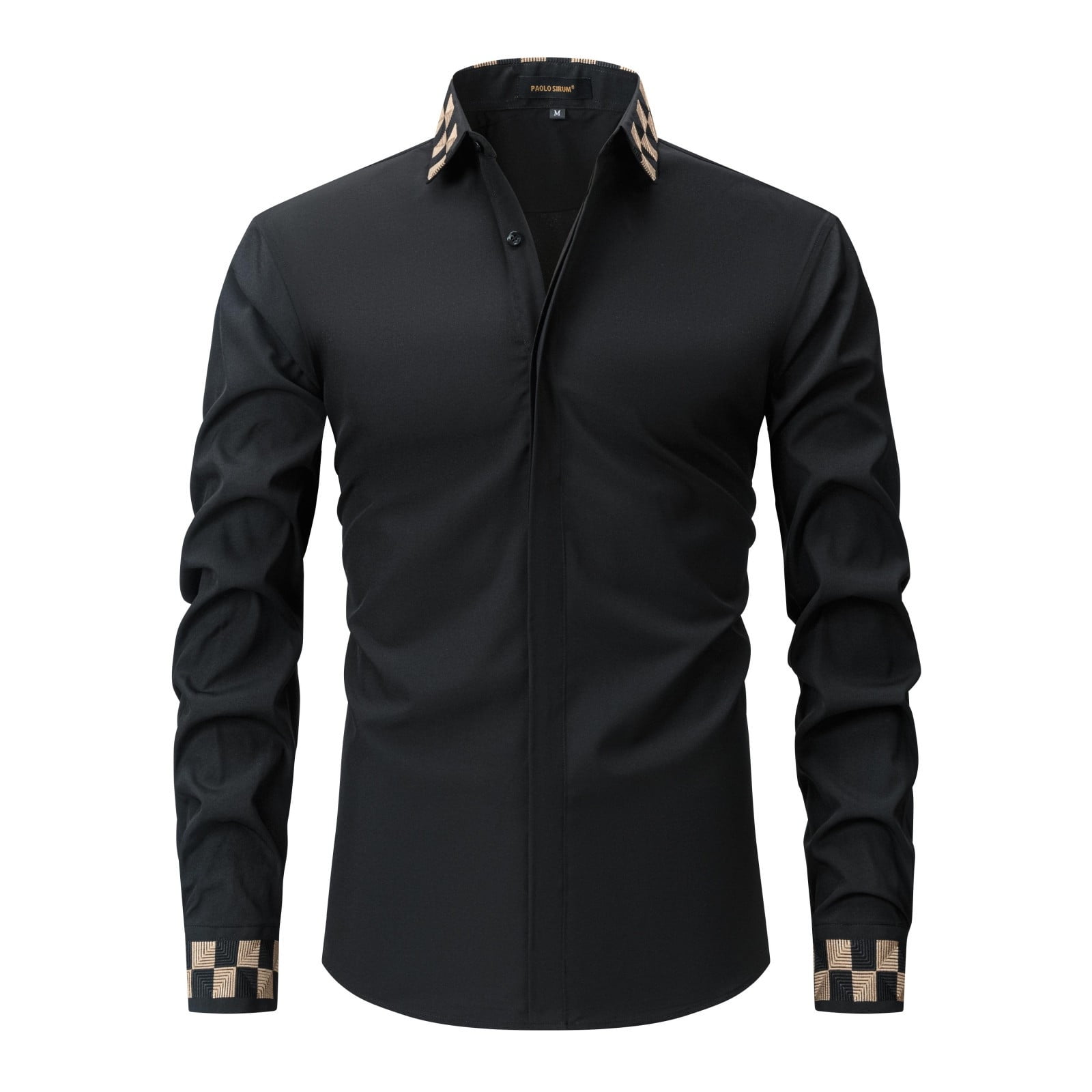 VSSSJ Men's Business Shirt Casual Slim Fit Long Sleeve Solid Color ...