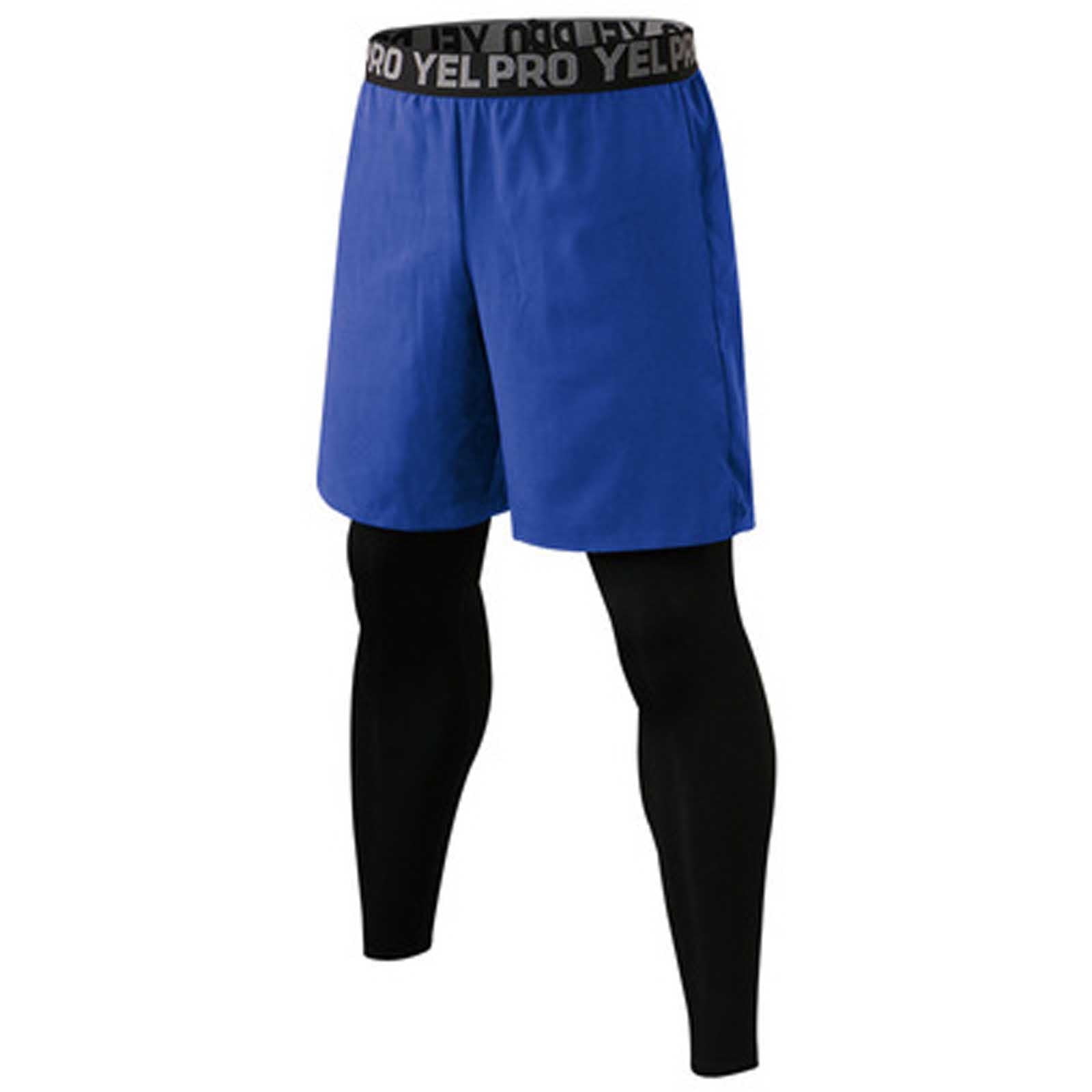 VSSSJ Men's Casual Fake Two-Piece Pants Loose Fit Solid Color Elastic ...