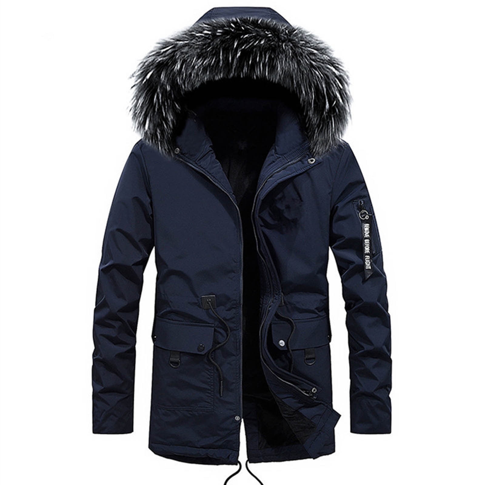 VSSSJ Men's Fall Winter Jackets with Hooded Oversized Fit Solid Color ...