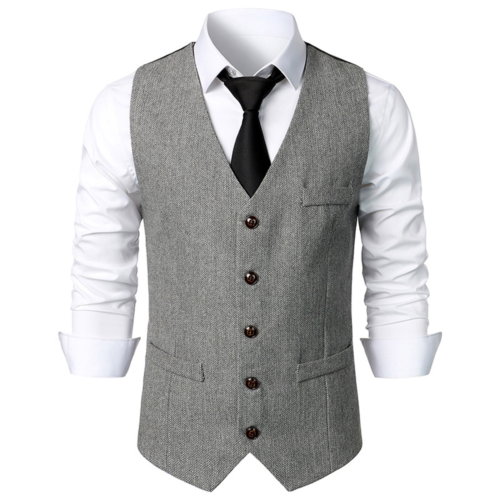 VSSSJ Men's Fashion Blazer Waistcoats Oversized Fit Solid Color ...