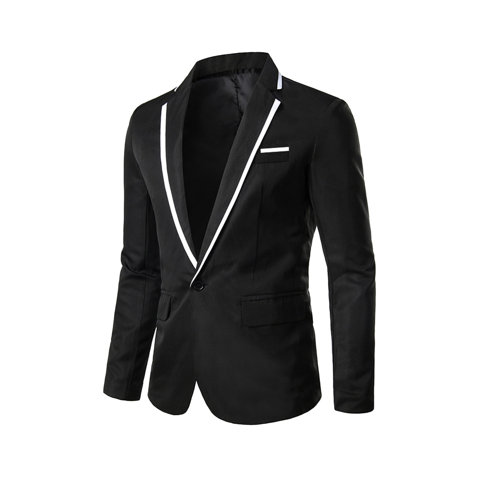 VSSSJ Men's Fashion England Style Blazers Relaxed Fit Solid Color Long ...