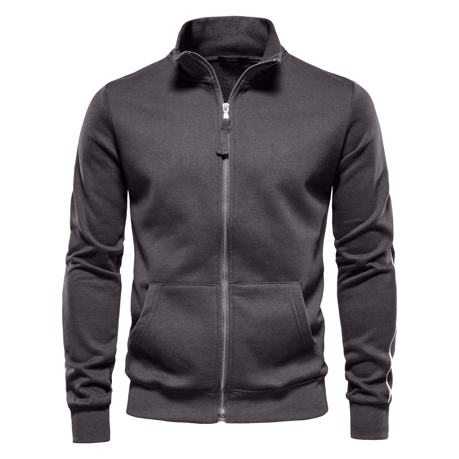VSSSJ Men's Full Zip Up Track Jacket Slim Fit Zipper Mock Neck Long ...