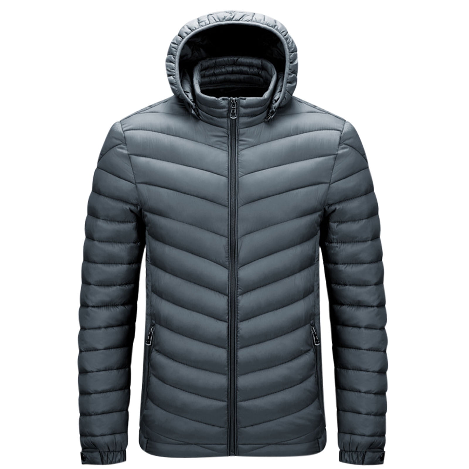 VSSSJ Men's Lightweight Puffer Jacket Hooded Full Zip Packable Puffy ...