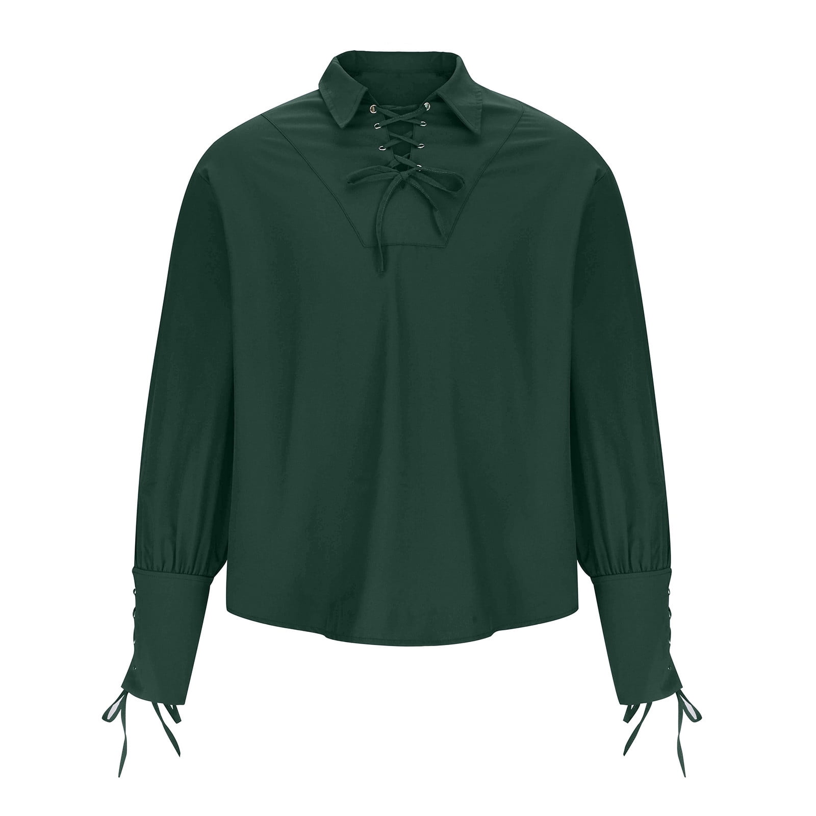 VSSSJ Men's Shirts Big and Tall Retro Lace-Up Long Sleeve VSSSJ Men's Shirts Big and Tall Retro Lace-Up Long Sleeve